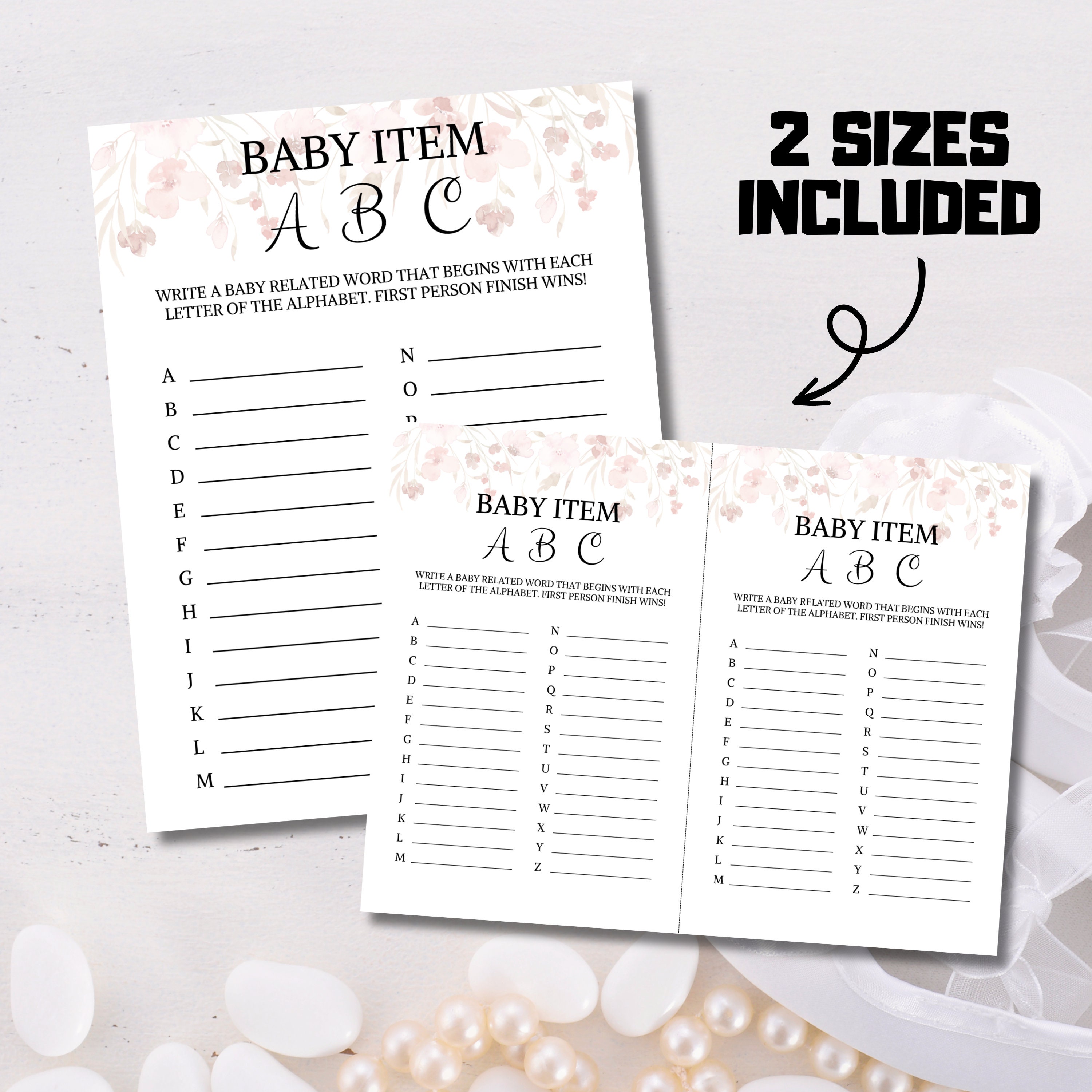 Baby Shower Baby Item ABC Game | Baby Items Game | Baby Name Race Game ...