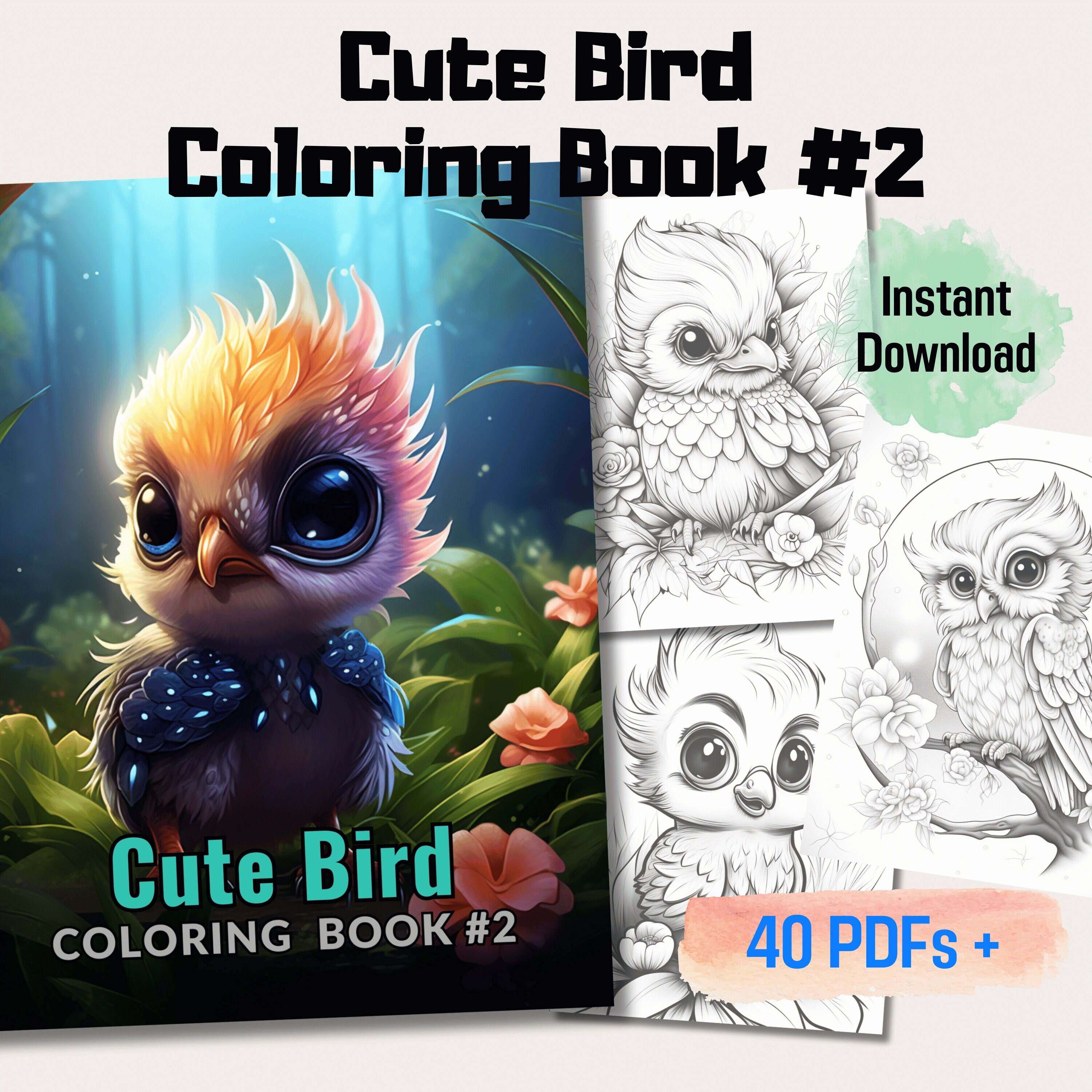20 Cute Baby Bird Grayscale Coloring Pages for All Ages, Fun Activity ...