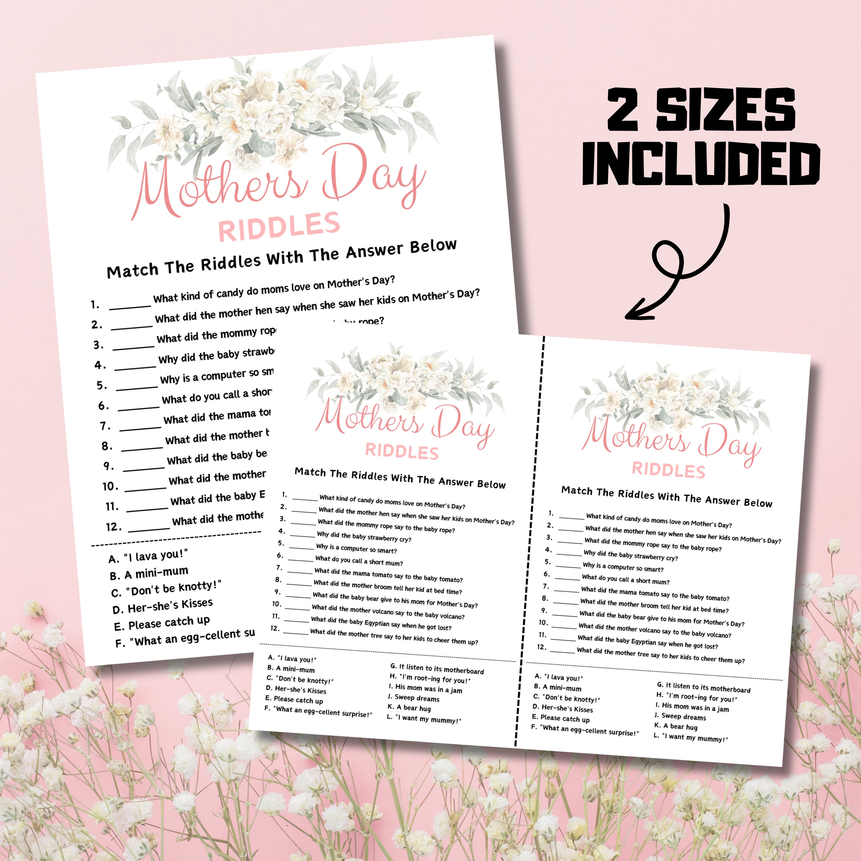 Mothers Day Riddles Game Printable Riddle Me This Game Mothers Day ...