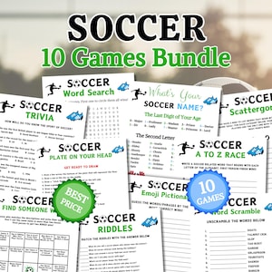 Soccer Games Bundle | Printable Soccer Team Party Game | Soccer ABC ...