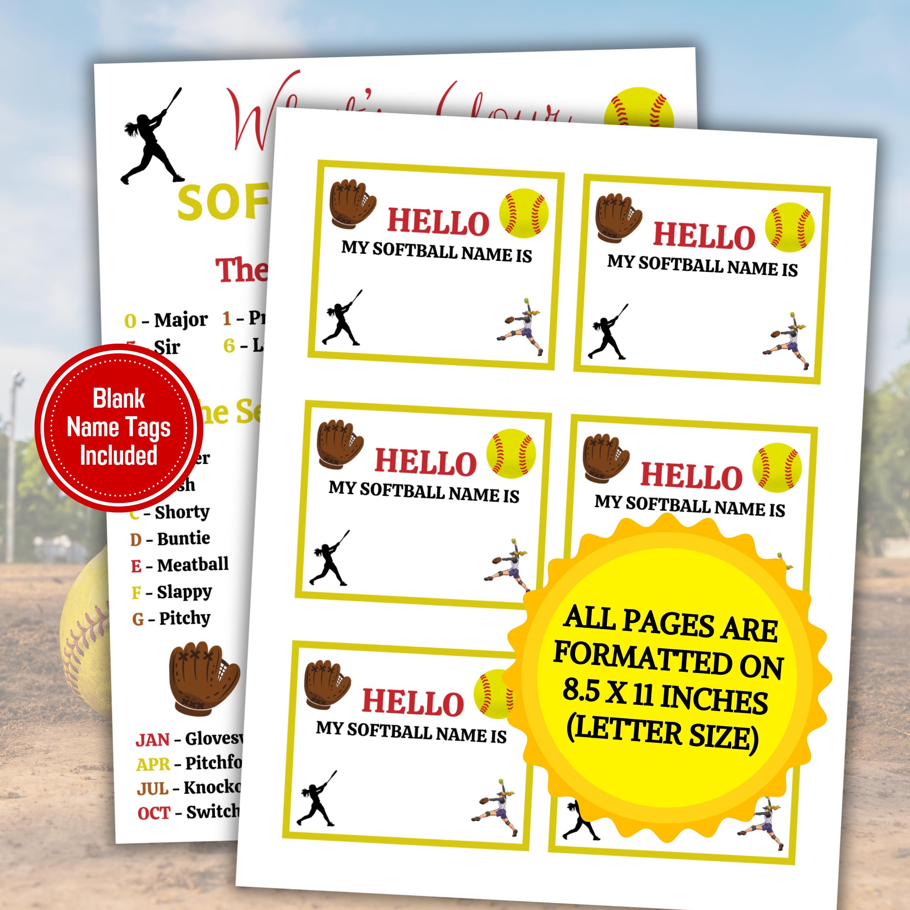What's Your Softball Name Game | Printable Softball Name Generator ...