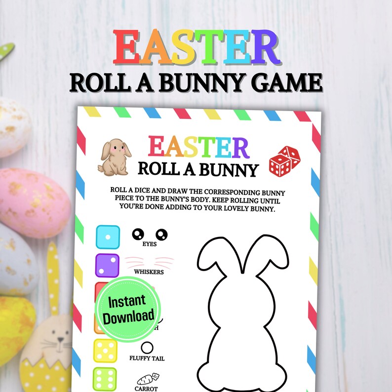 Easter Roll a Bunny Game | Easter Cute Bunny Game for Kids | Easter ...
