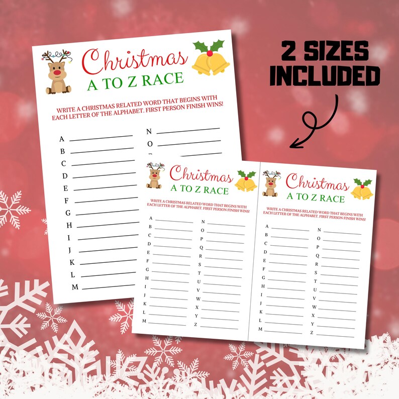 Christmas A to Z Race Game | Christmas ABC Game | Printable Christmas ...