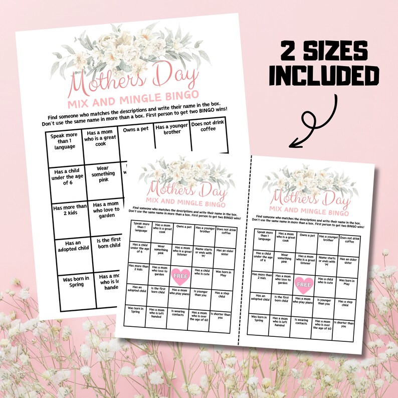Mothers Day Mix and Mingle Bingo | Mothers Day Find the Guest Bingo ...
