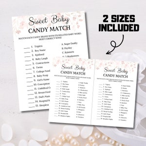 Baby Shower Sweet Baby Candy Match Game | Baby Shower Candy Game ...