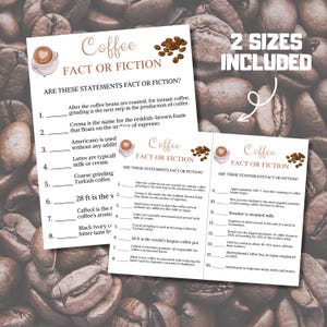 Coffee Fact or Fiction Game | Printable Coffee Trivia True or False ...