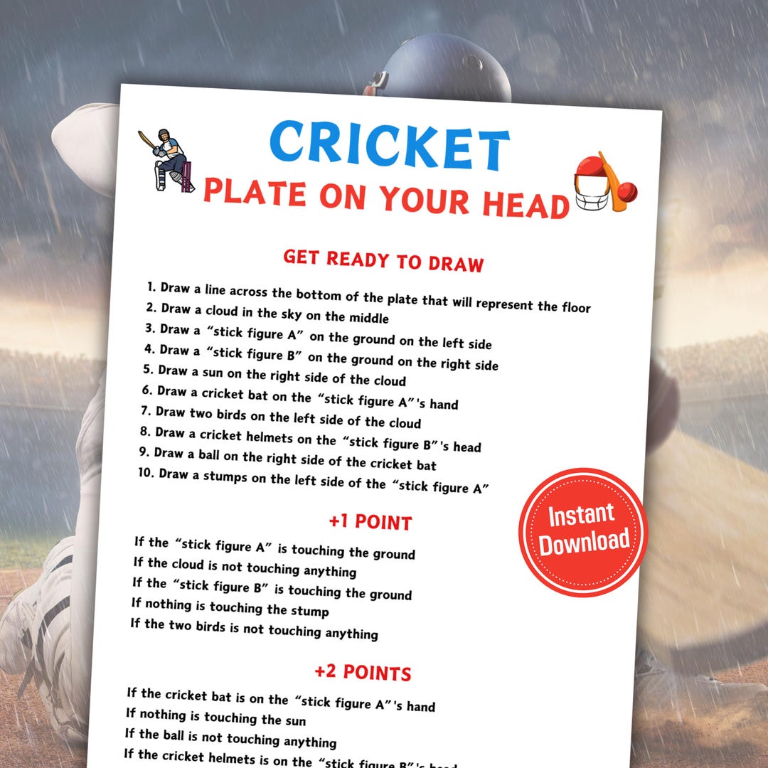 Cricket Plate on Your Head Game | Hilarious Cricket Drawing Game ...