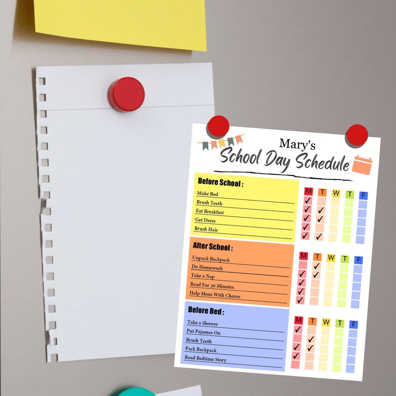 Kids Daily School Day Schedule Kids Editable Daily Checklist Printable ...
