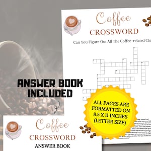 Coffee Crossword Game | Printable Coffee Party Crossword Puzzle ...