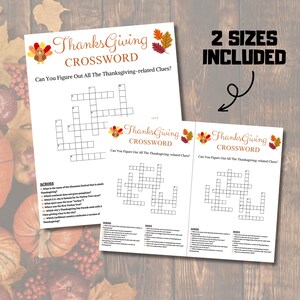 Thanksgiving Crossword Game | Printable Thanksgiving Word Puzzle ...