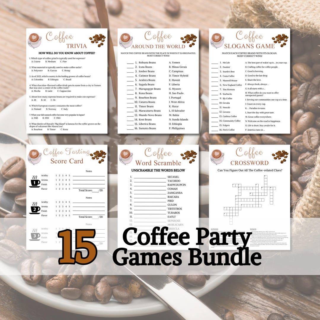Coffee Party Game Bundle | 15 Coffee Party Games BEST Price Bundle ...