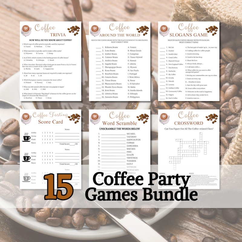 Coffee Paper Games - Etsy