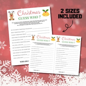 Christmas Guess Who Game | Christmas Who Am I Game | Printable ...