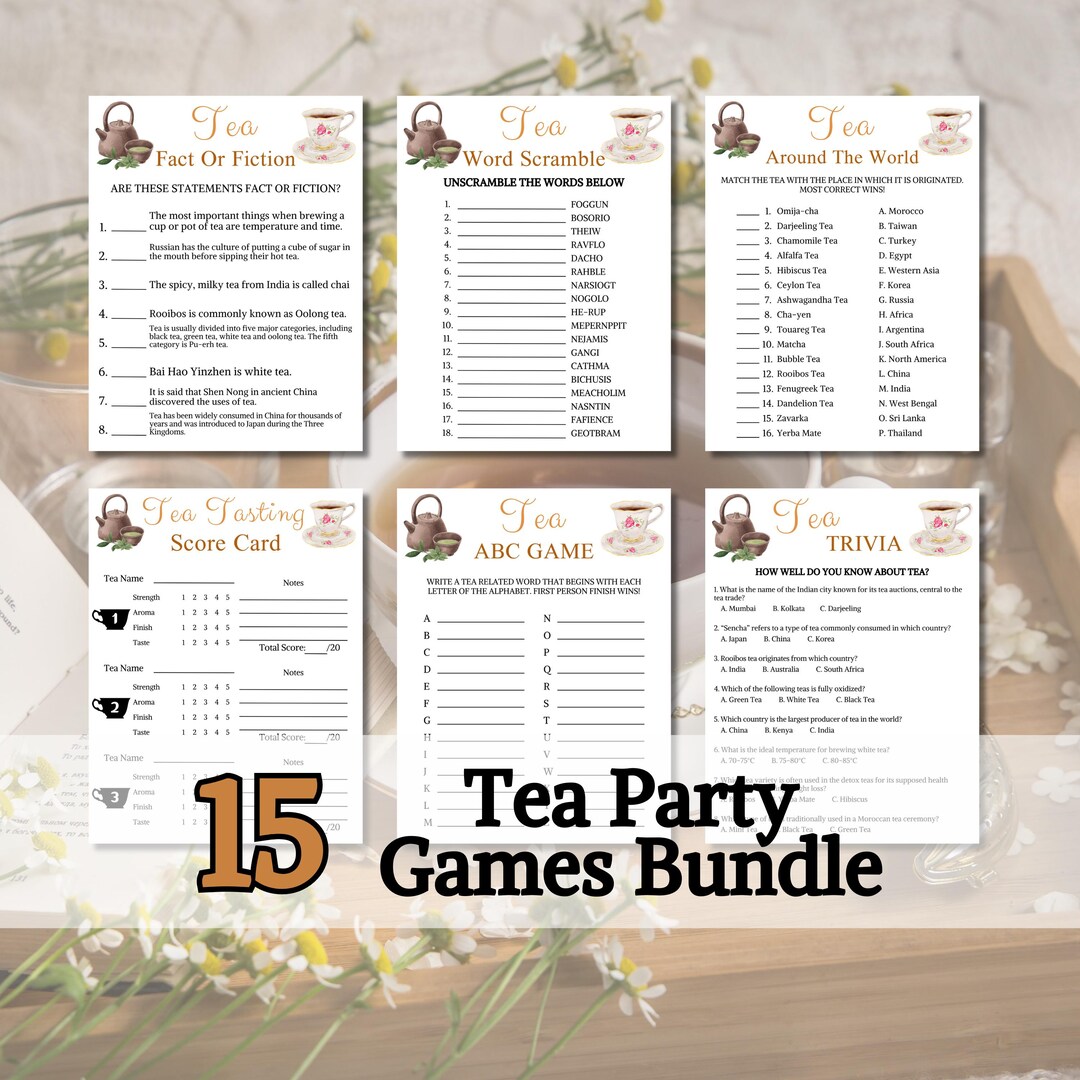 Tea Party Game Bundle | 15 Tea Party Games BEST Price Bundle | Tea ...