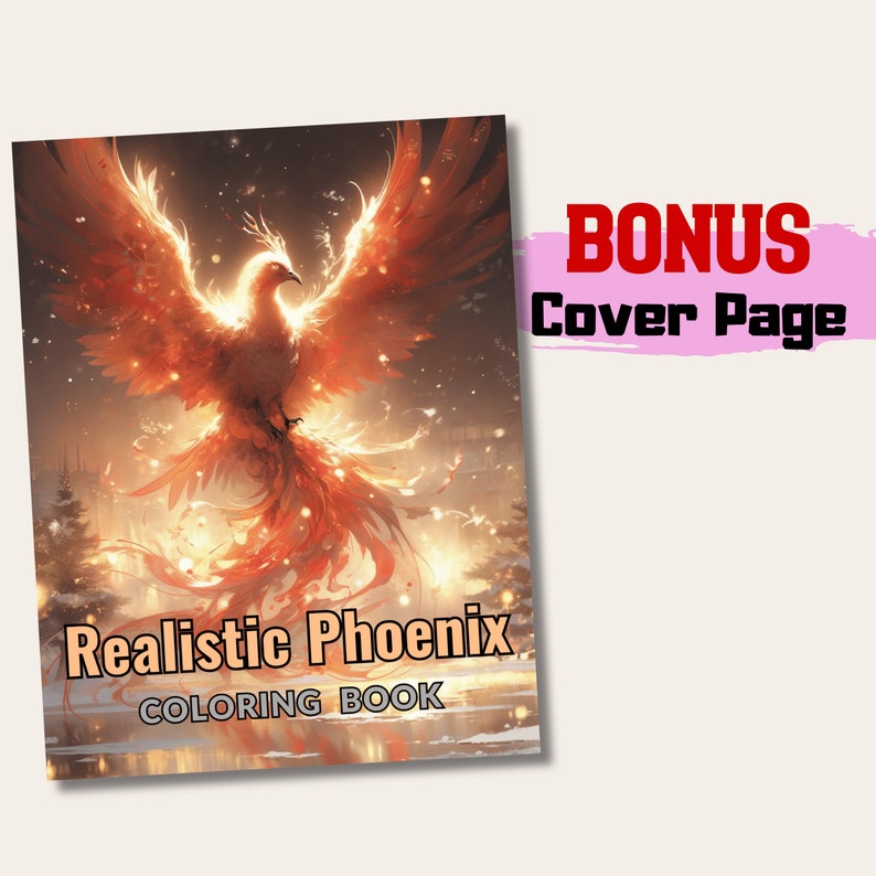20 Realistic Phoenix Grayscale Coloring Book, Perfect Gift Idea for All ...
