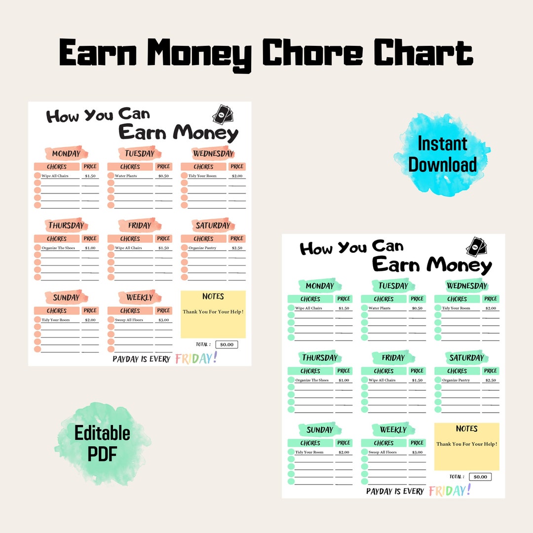 Customizable Reward System for Children Warm Color Tone - Etsy