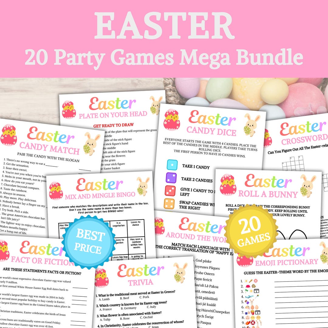 Easter Games Bundle | 20 Party Games MEGA Bundle | Easter Party Game ...