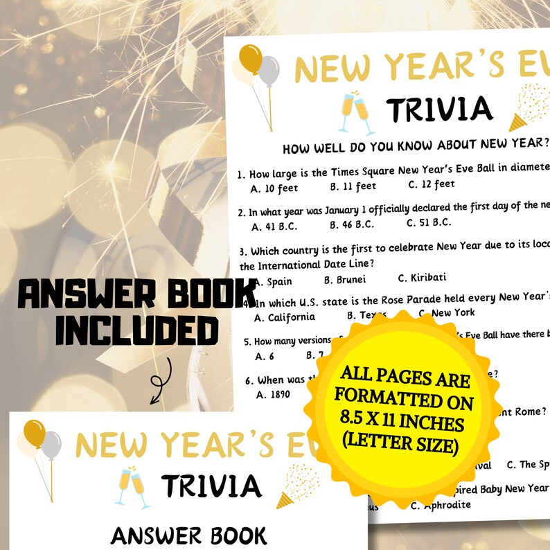 New Year's Eve Trivia | New Year's Eve Party Games | New Years Party ...