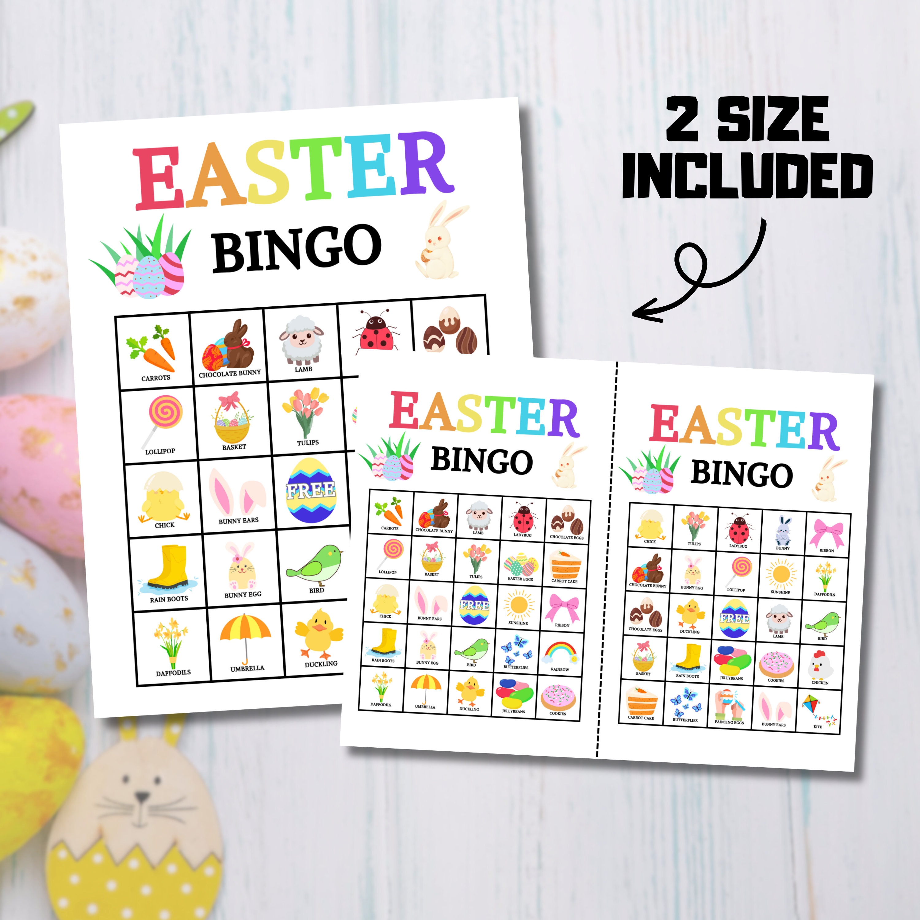 100 Easter Bingo Game Easter Bingo Board Activity for Kids Easter Party ...