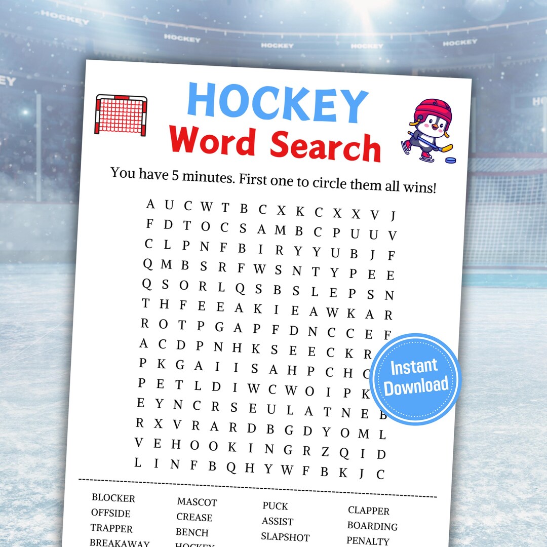 Hockey Word Search Game | Hockey Word Find Game | Printable Word Puzzle ...