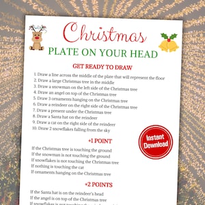 Christmas Plate on Your Head Game | Hilarious Christmas Drawing Game ...
