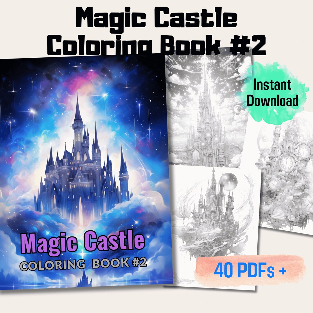 20 Pages Magic Castle Coloring Book, Fun and Educational Activity for ...