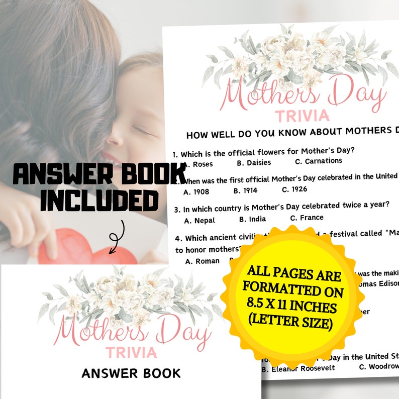 Mothers Day Trivia Game | Mother's Day Quiz for Adults & Kids | Mothers ...