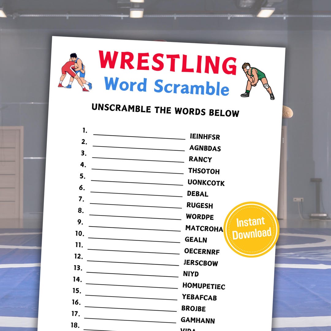 Wrestling Word Scramble Game | Minimalist Wrestling Team Think Fast ...