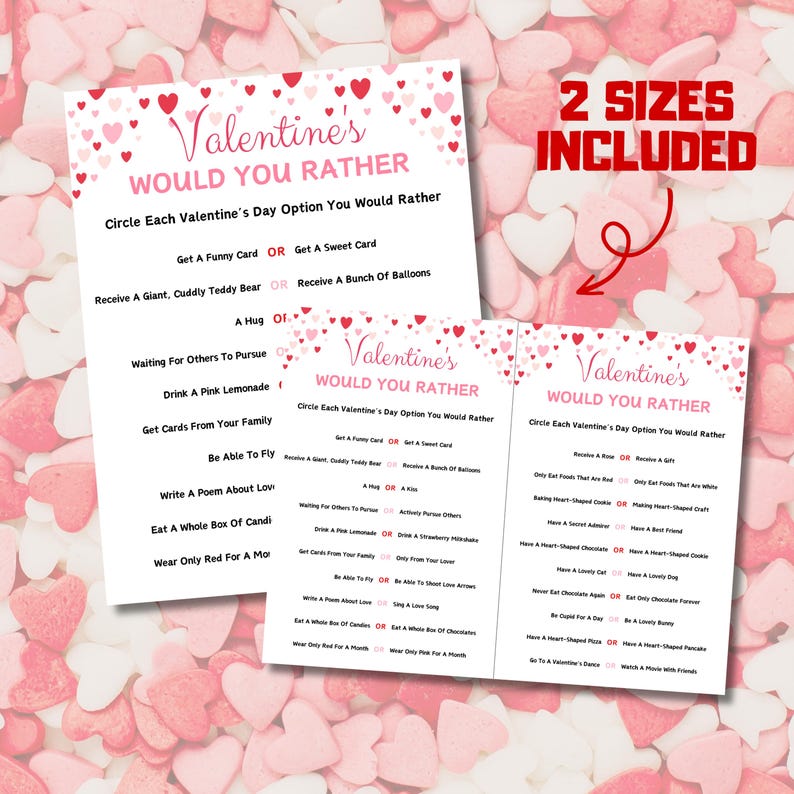 Valentine's Day Would You Rather Game | Valentines Day This or That ...