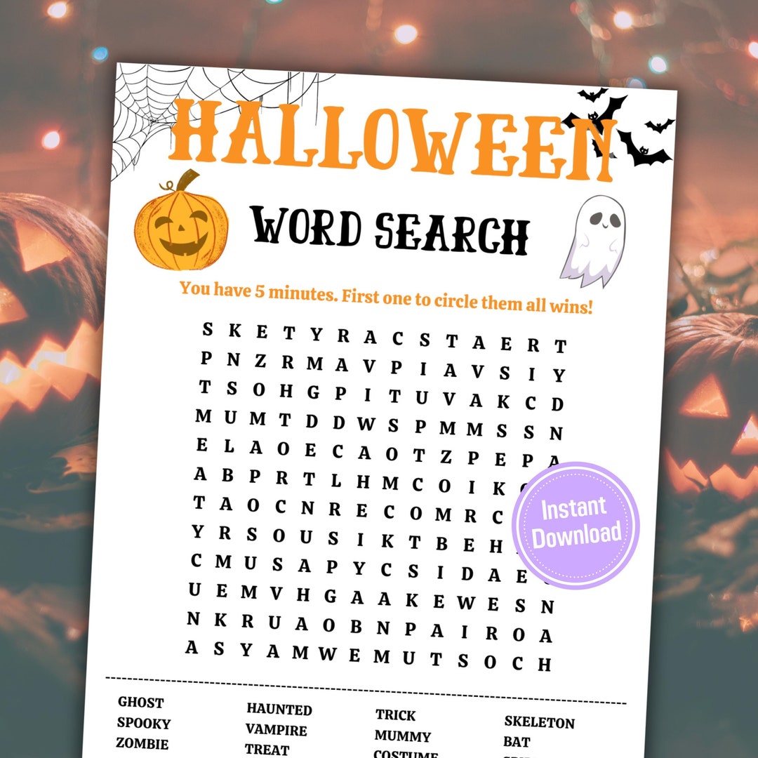 Halloween Word Search Game | Halloween Word Search Puzzle | Fun ...
