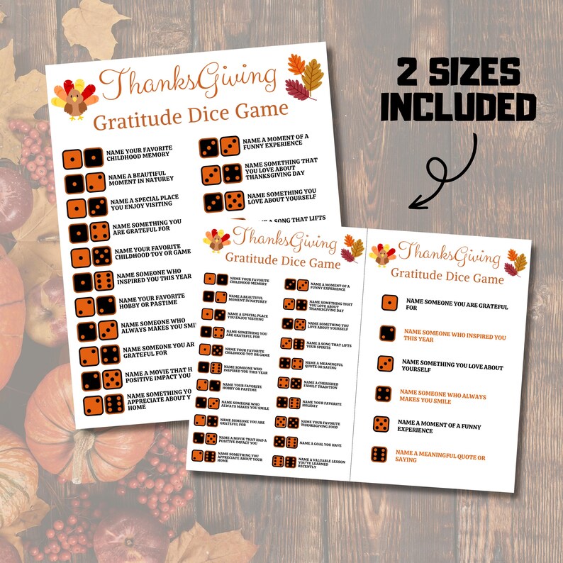 Thanksgiving Gratitude Dice Game | Printable Thanksgiving Games ...