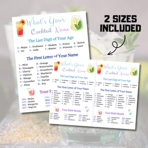 What's Your Cocktail Name | Printable Cocktail Name Generator ...