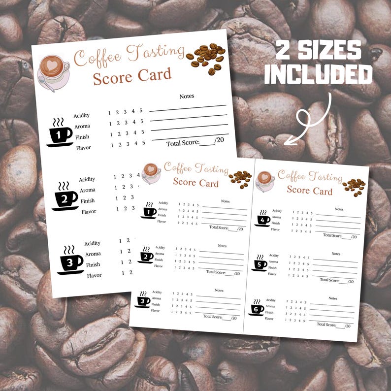 Coffee Tasting Card | Printable Coffee Tasting Scorecard | Fill in ...