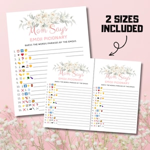 Mom Says Emoji Pictionary Game | Mothers Day Mom Says Emoji Game ...