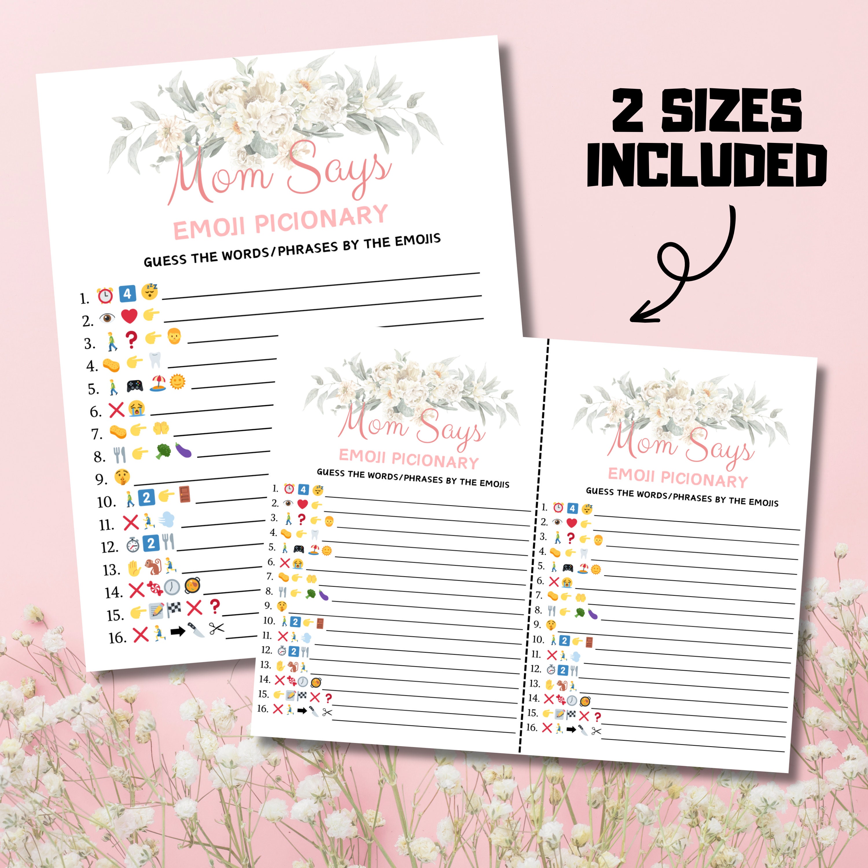 Mom Says Emoji Pictionary Game | Mothers Day Mom Says Emoji Game ...