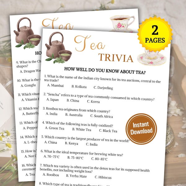 Tea Trivia - Etsy