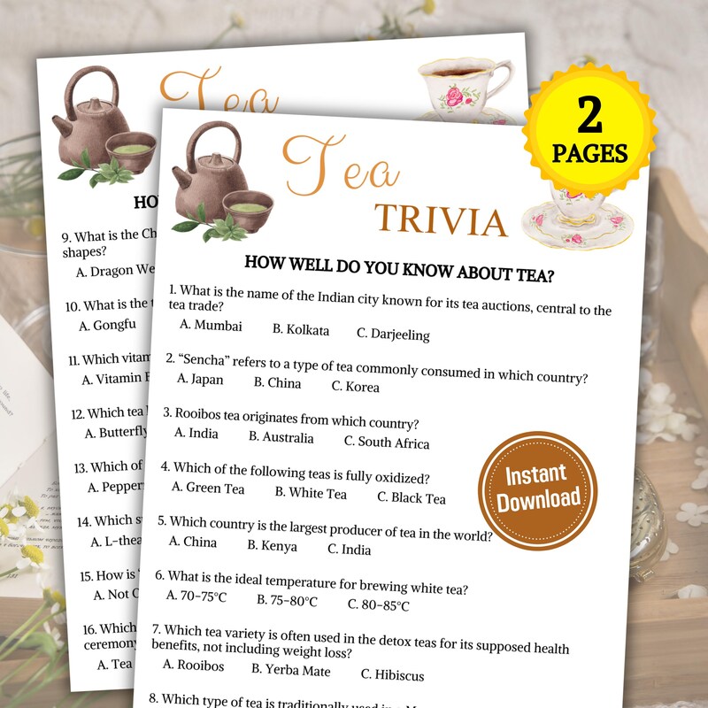 Tea Trivia - Etsy