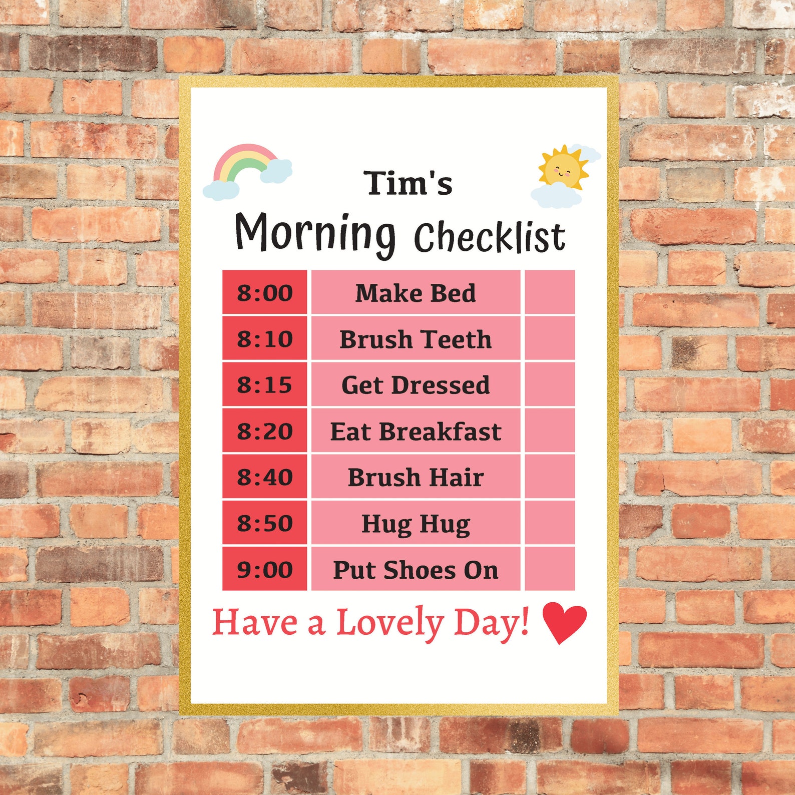 Editable Kids Morning/bedtime Checklist Bundle Warm Color Tone, Kids ...