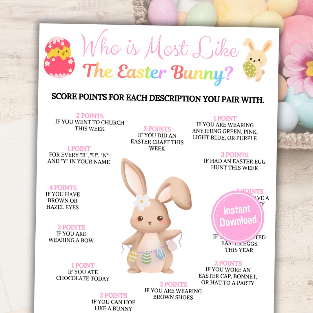 Who is Most Like the Easter Bunny Game | Easter Games | Easter ...