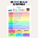 Kids Fillable Daily Schedule Rainbow Color, Daily Routine ...