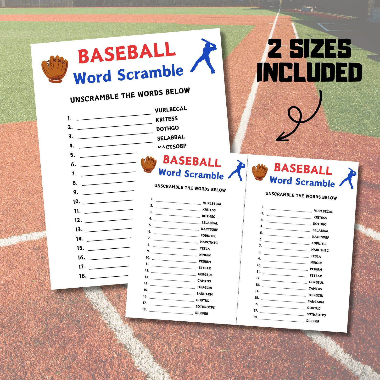 Baseball Word Scramble Game | Printable Baseball Team Word Game ...