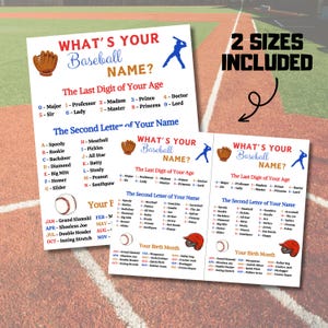 What's Your Baseball Name Game | Printable Baseball Name Creator ...