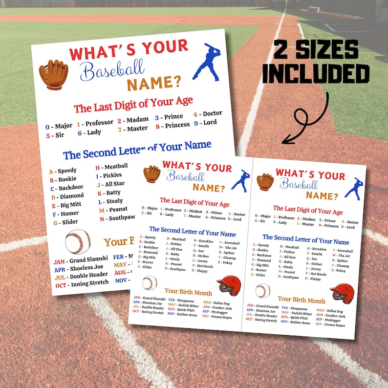 What's Your Baseball Name Game | Printable Baseball Name Creator ...