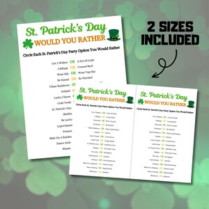 St. Patrick's Day Would You Rather Game | Printable St. Patty's This or ...