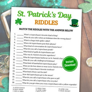 St. Patrick's Day Riddles Game | St. Patrick's Day Party Riddle Me This ...
