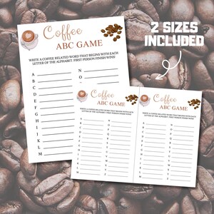 Coffee ABC Game | Printable A-Z Race Game | Coffee Party Alphabet Game ...