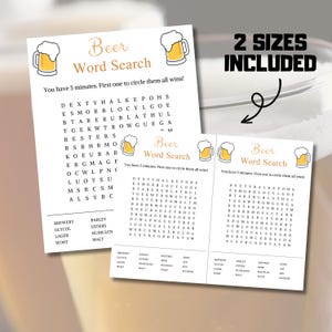 Beer Word Search Game | Printable Beer Word Search Puzzle Game | Beer ...