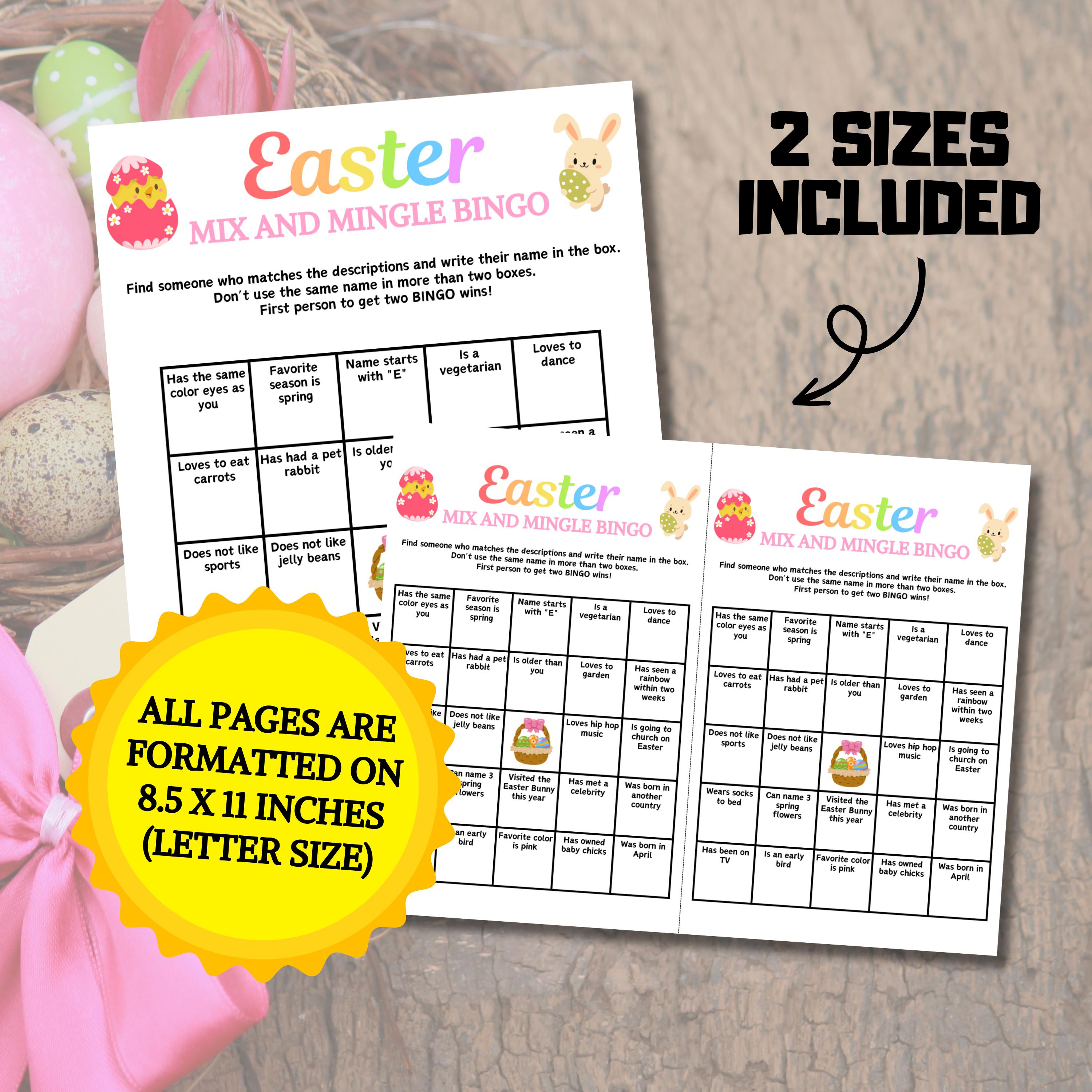 Easter Mix and Mingle Bingo | Easter Party Find the Guest Bingo ...