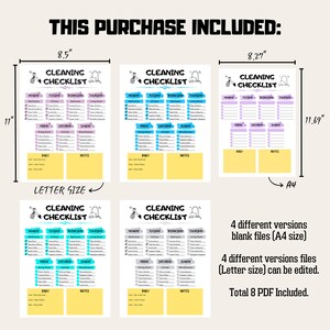 Editable Cleaning Checklist Cool Color Tone, Editable Cleaning Schedule ...