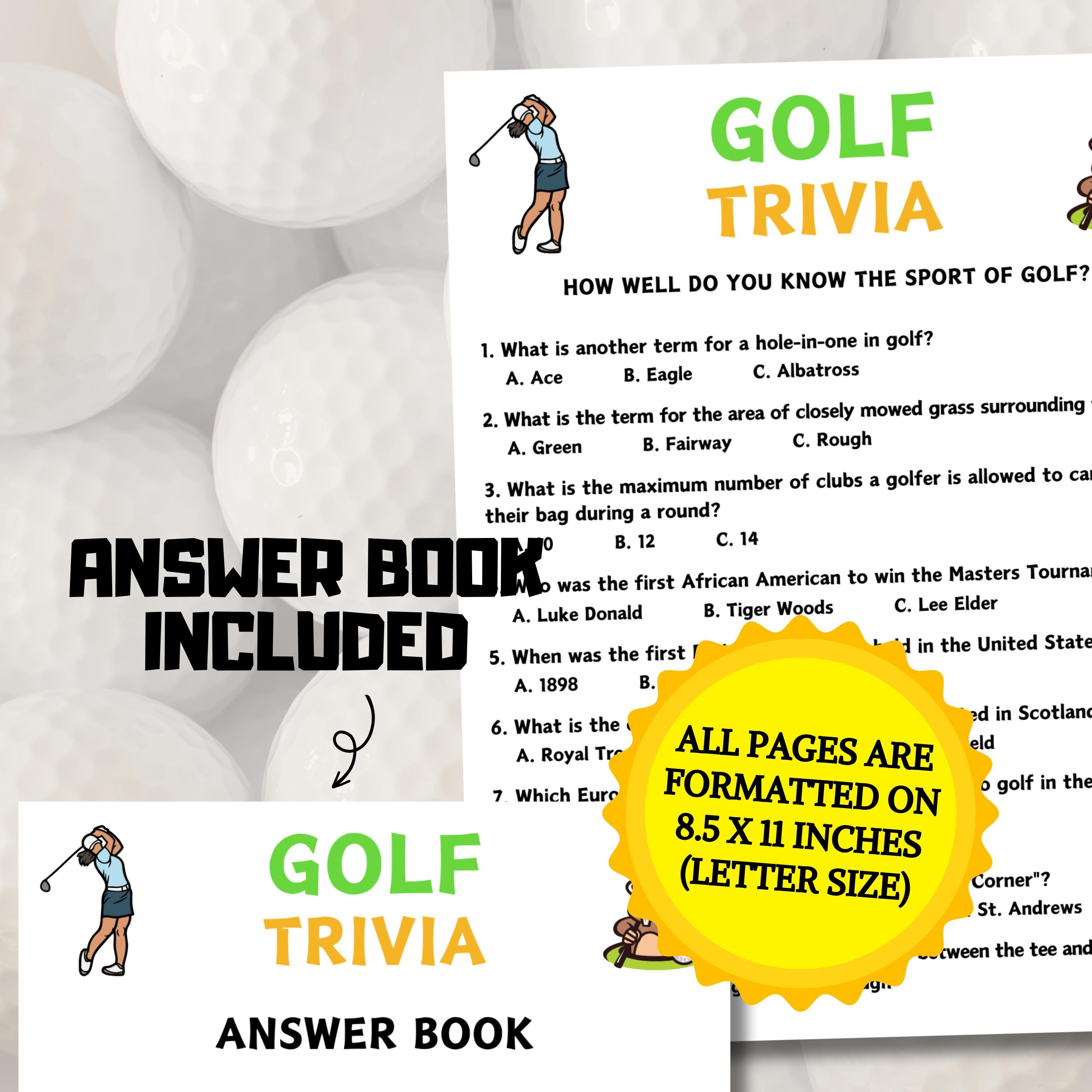 Golf Trivia Game | Golf Knowledge Quiz Game | Printable Golf Party ...